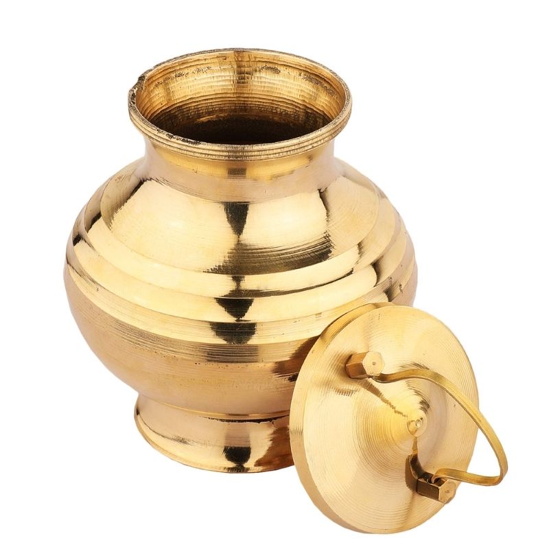 Gangajali Brass Pot – Traditional Ganga Water Kalash for Hindu Puja ...