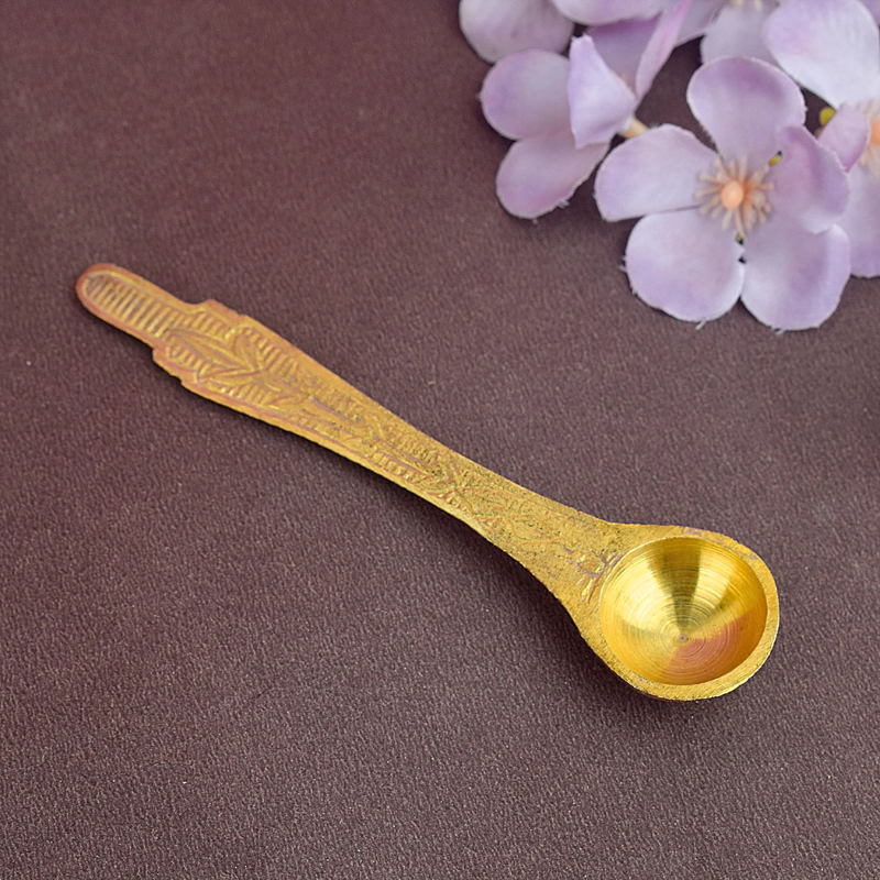 Brass Pooja Spoon – Traditional Panchpatra Spoon for Puja, Hawan & Rit ...
